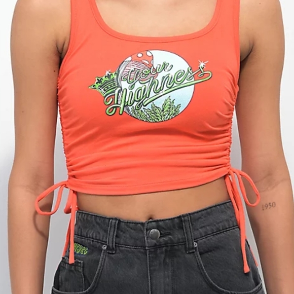 Your Highness | Tops | Your Highness Mush Love Red Cinch Tank Crop Top ...